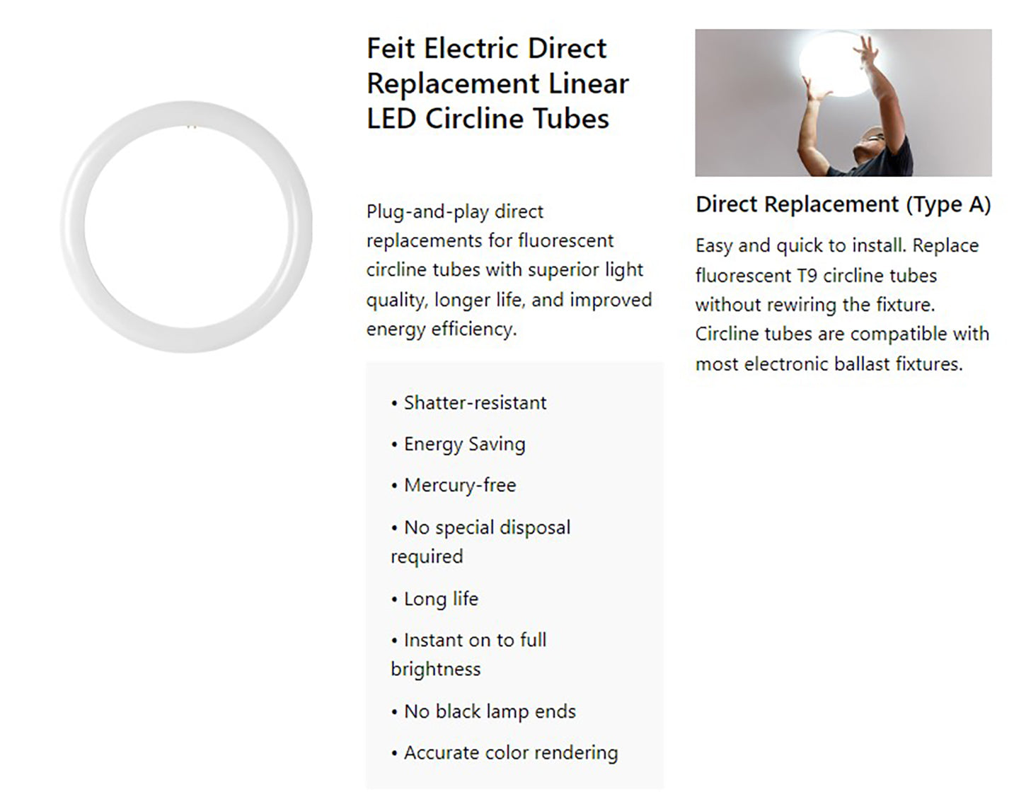 Feit Electric FC12/865/LED 12 in. 20W (32W Replacement) Daylight Deluxe ...