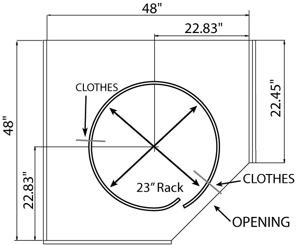 Rev-A-Shelf SHR-3684 Spiral Clothes Rack Chrome, Price/Each Sale ...