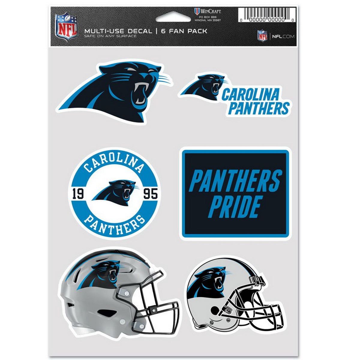 Carolina Panthers Decal Multi Use Fan 6 Pack Wholesale - Opentip
