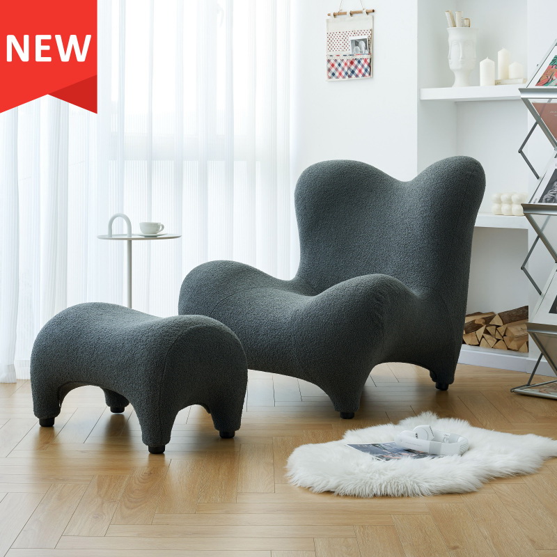 Modern armchair with footstool store