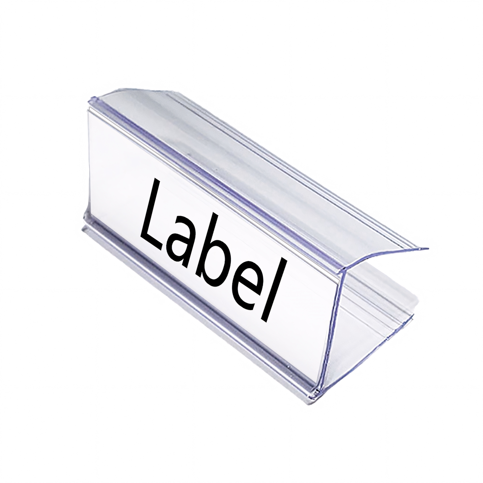 Muka Sample Wood Shelf Label Holders Clear Plastic Price Tag 2.4 in L x ...