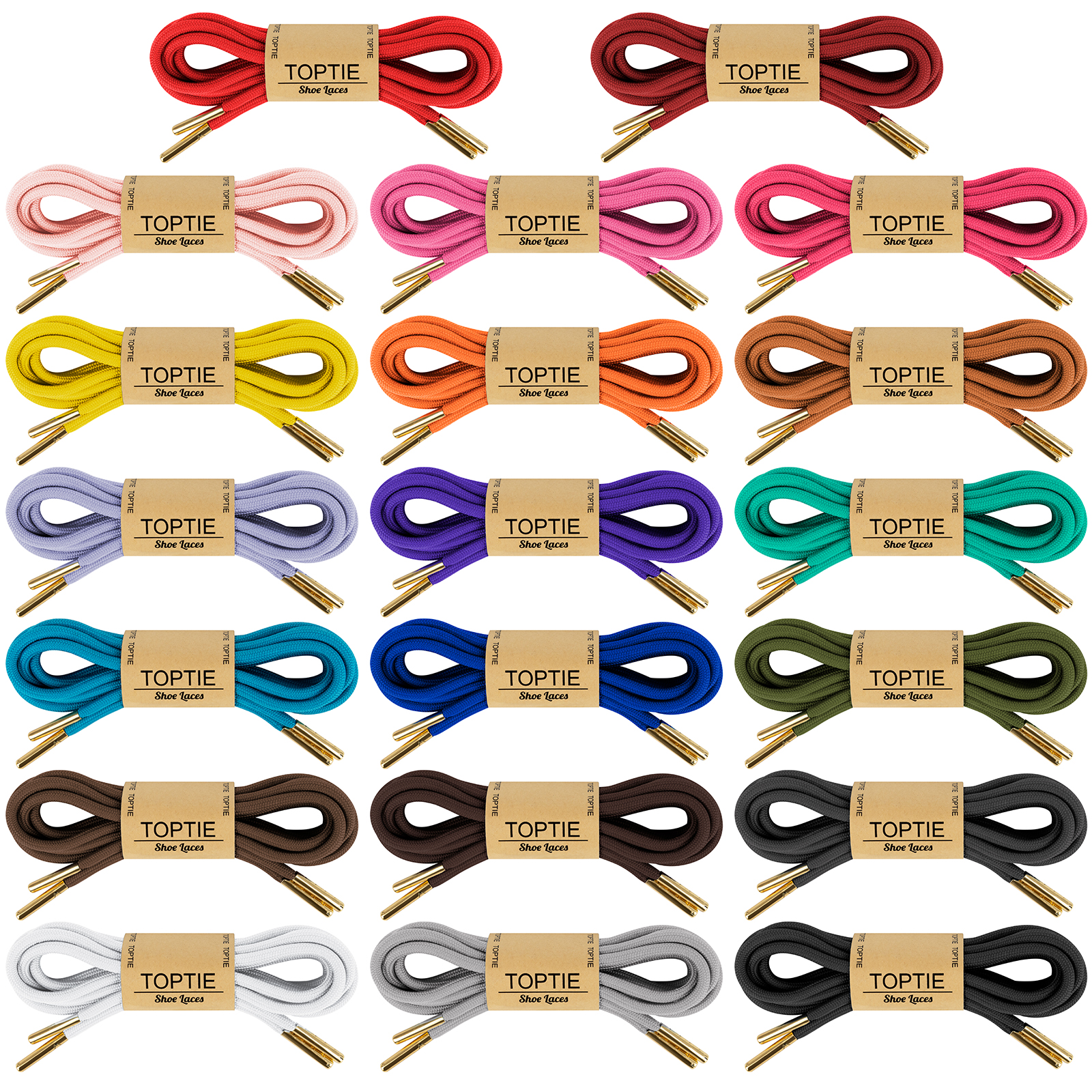 TOPTIE 20 Pairs Rope Shoe laces, Drawstrings Sweatshirt Hoodies Round ...