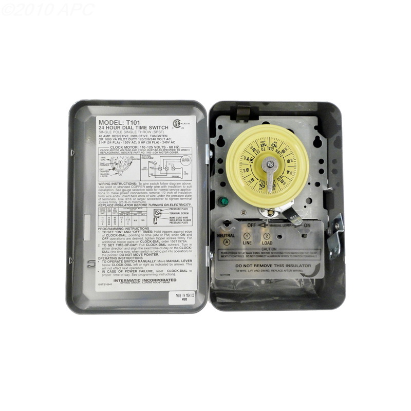 INTERMATIC T101 Intermatic 125V Time Clock Indoor-Single Pole Wholesale ...