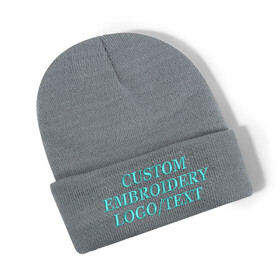 TOPTIE Custom Embroidery Cuffed Beanie Knit Hat Cold Weather Knitted ...