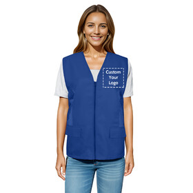 TOPTIE Custom Zipper Supermarket Vest Printing Embroiderey Advertising ...